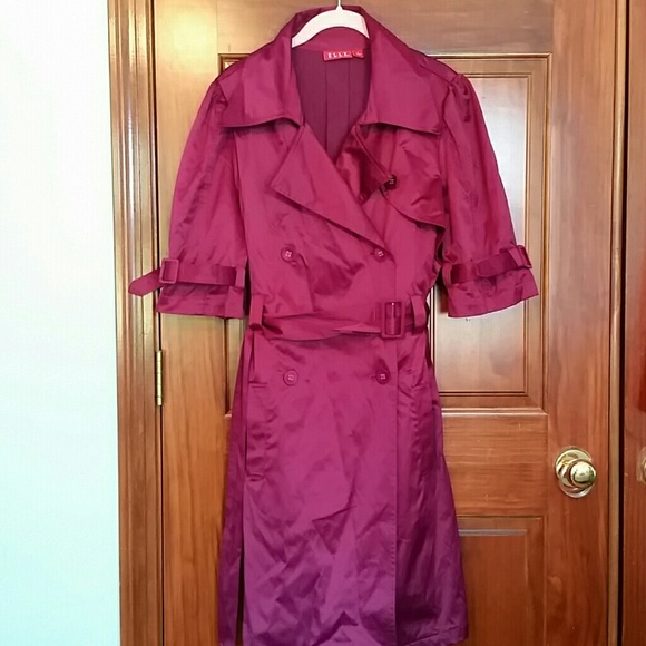 Elle | Jackets & Coats | Stylish Magenta Trench Coat | Poshmark